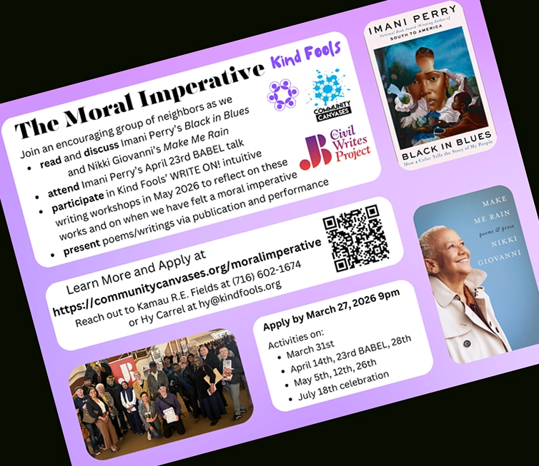Community Canvases presents 'The Moral Imperative,' a literary event'